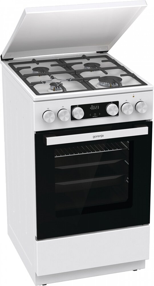 Плита Gorenje GK5C42WF-B, комбинированная, газовая, электрическая, белая