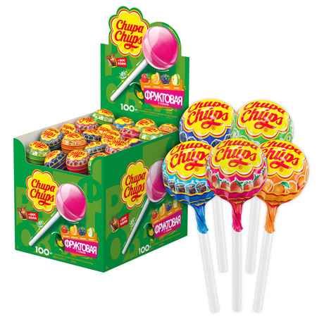 Chupa Chups Карамель Фруктовый микс+кола, 12 г, 100 шт.
