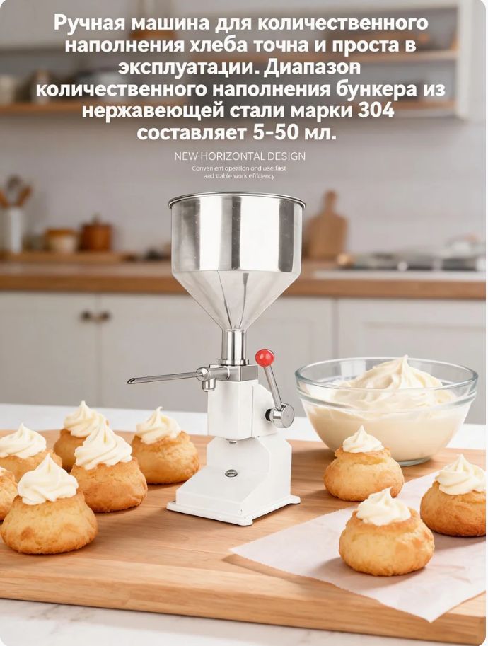 Машина для заполнения пончиков, вместительная, 304 нержавеющая сталь, для джемов и кремов