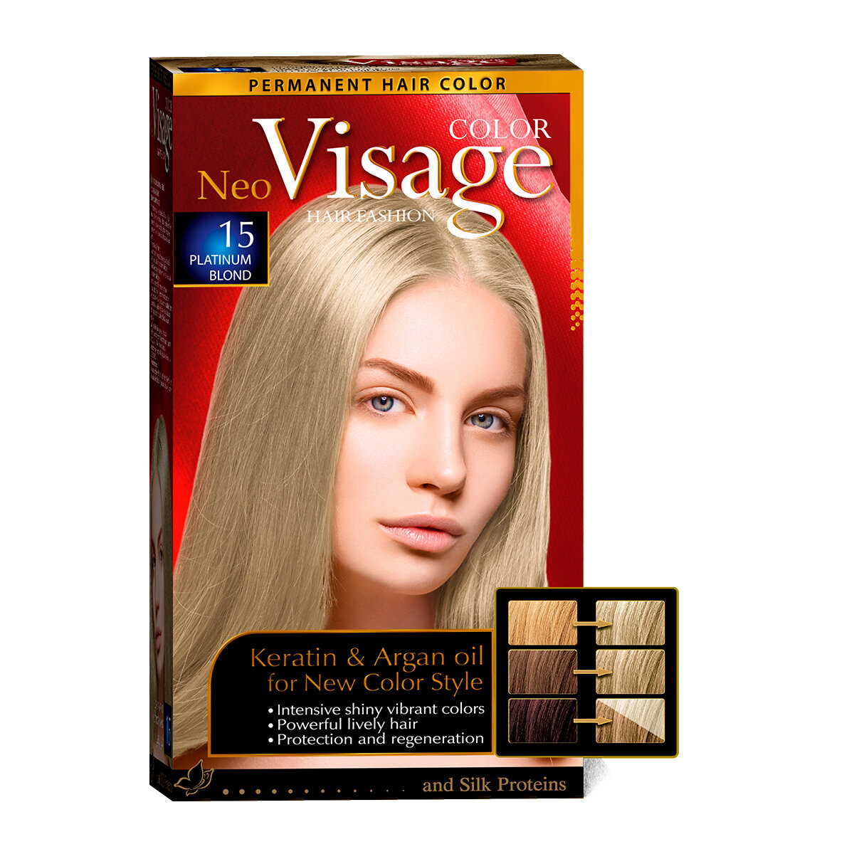 Стойкая краска для волос в наборе 15 Платиновый блонд / Platinium Blond
