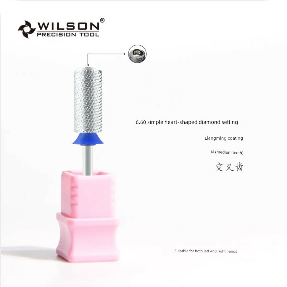 WILSON Прямой цилиндр с сердечком, стразами, хромовым покрытием, вольфрамовая сталь, пилка для ногтей для салона модель