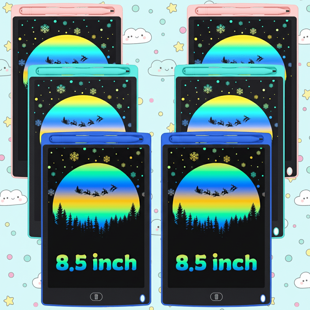 LCD-доска для рисования 8.5 дюймов, набор 6 шт, многоразовая стираемая поверхность