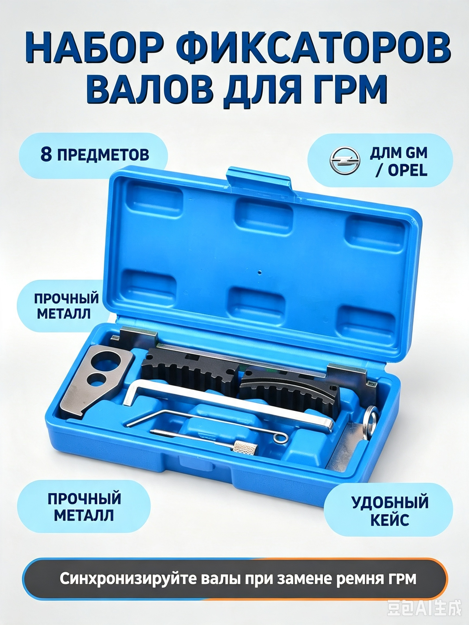 Набор инструментов для фиксации ГРМ двигателя, инструменты для ремонта и установки фаз газораспределения автомобиля