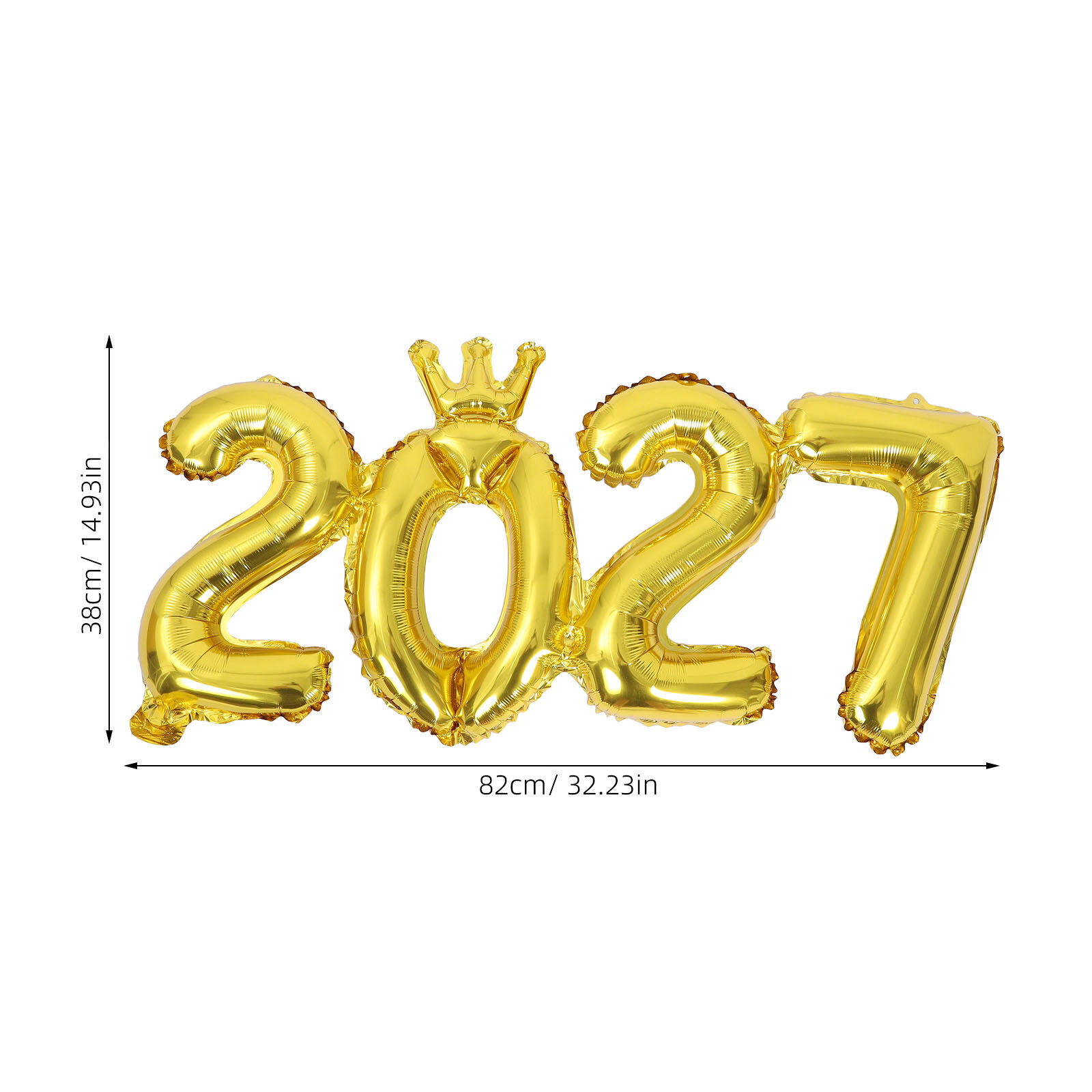 Фольгированные шары в форме цифр 2027 золотого цвета для праздничного оформления
