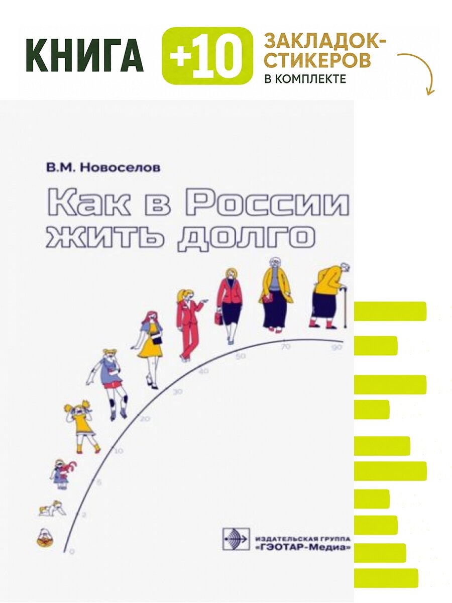 Как в России жить долго. Комплект: книга + 10 закладок-стикеров