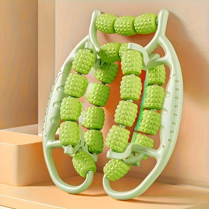 Многоколесный массажер для ног и икр, зеленый