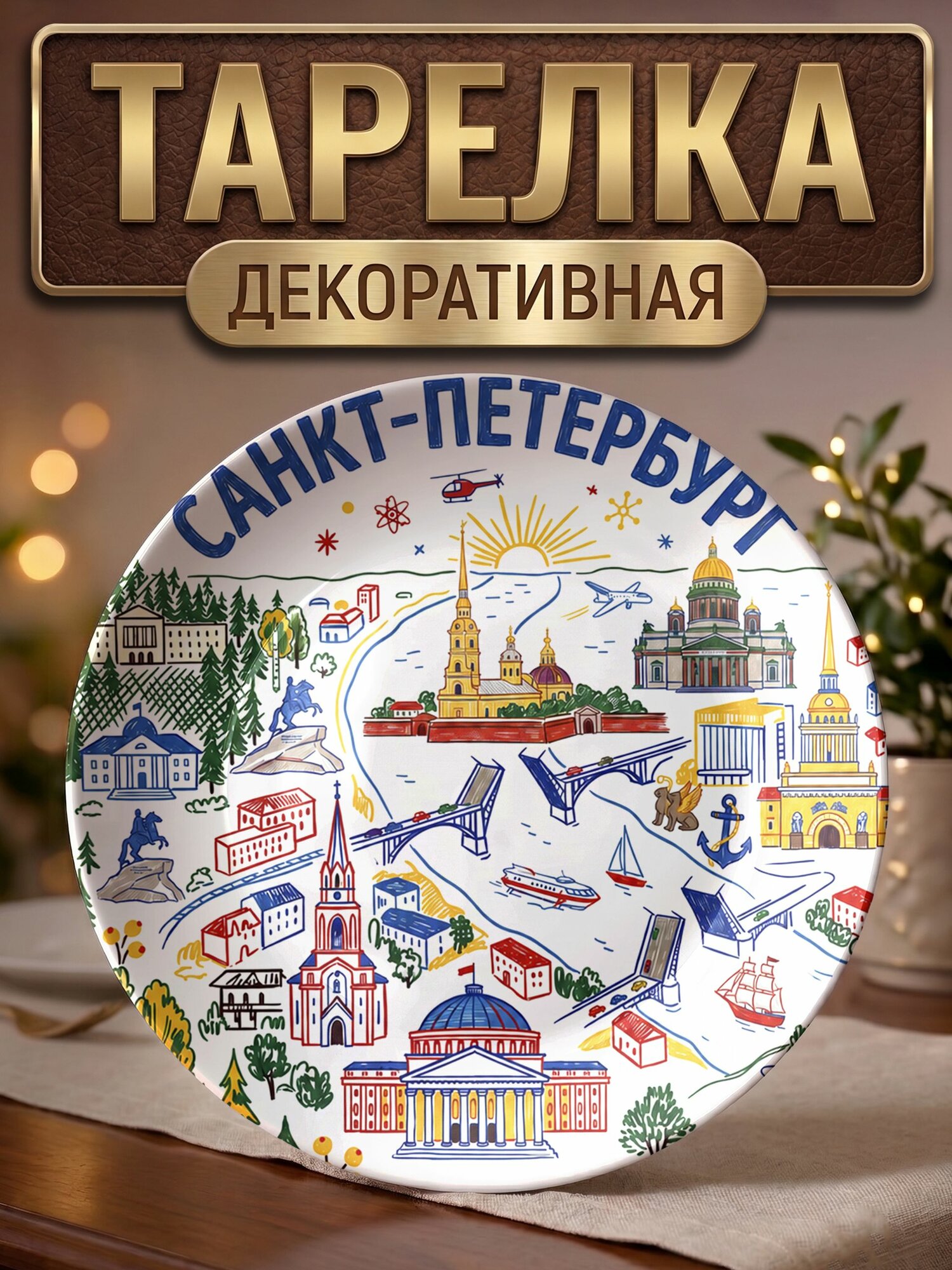 Тарелка декоративная Санкт Петербург
