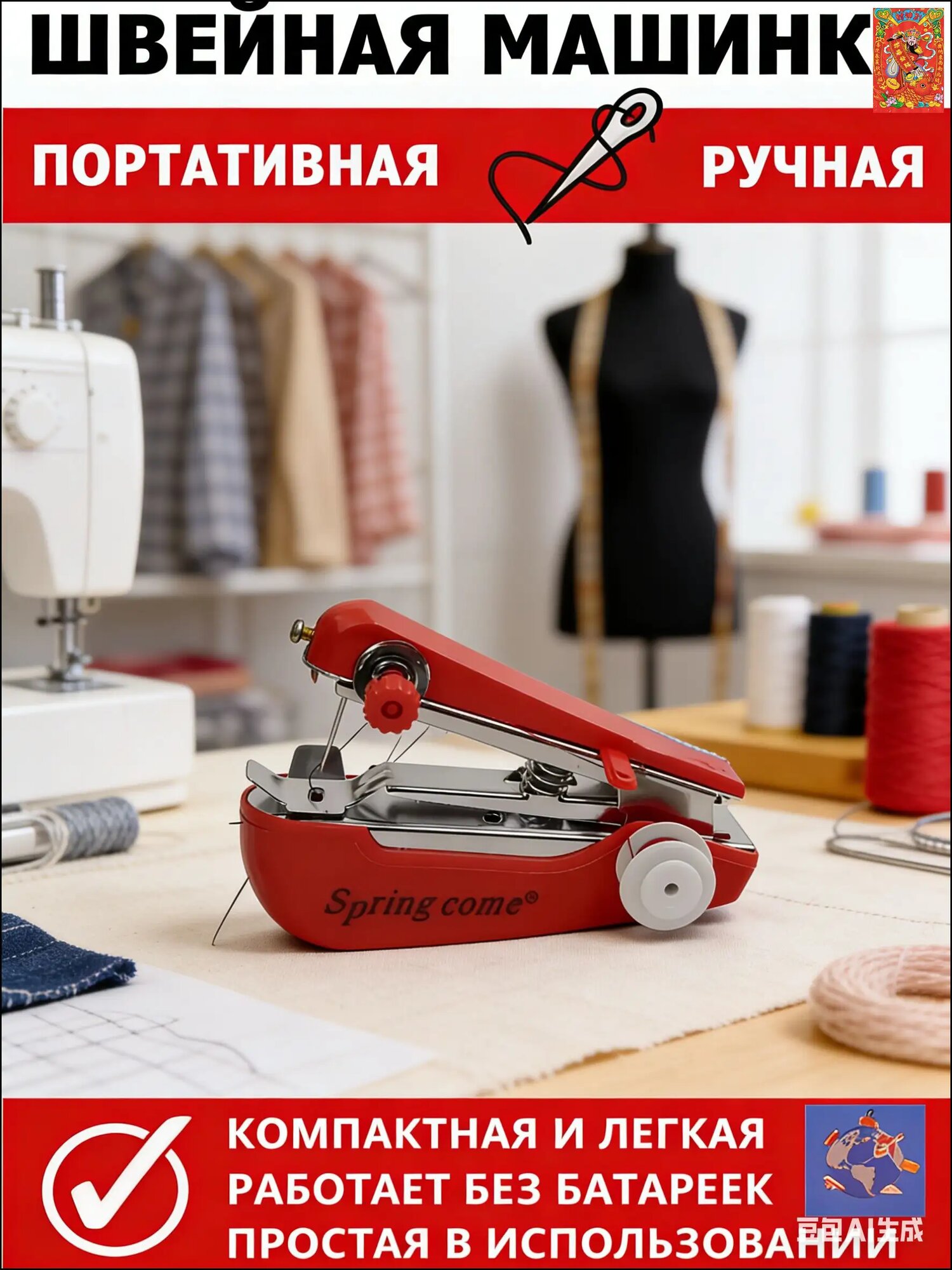Швейная машина швейная машинка мини/ручная/ бытовой