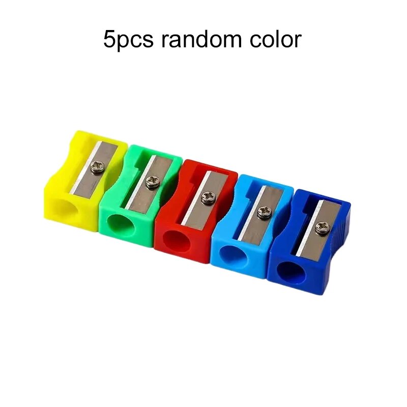 Мини-точилка для карандашей пластиковая цветная 5pcs