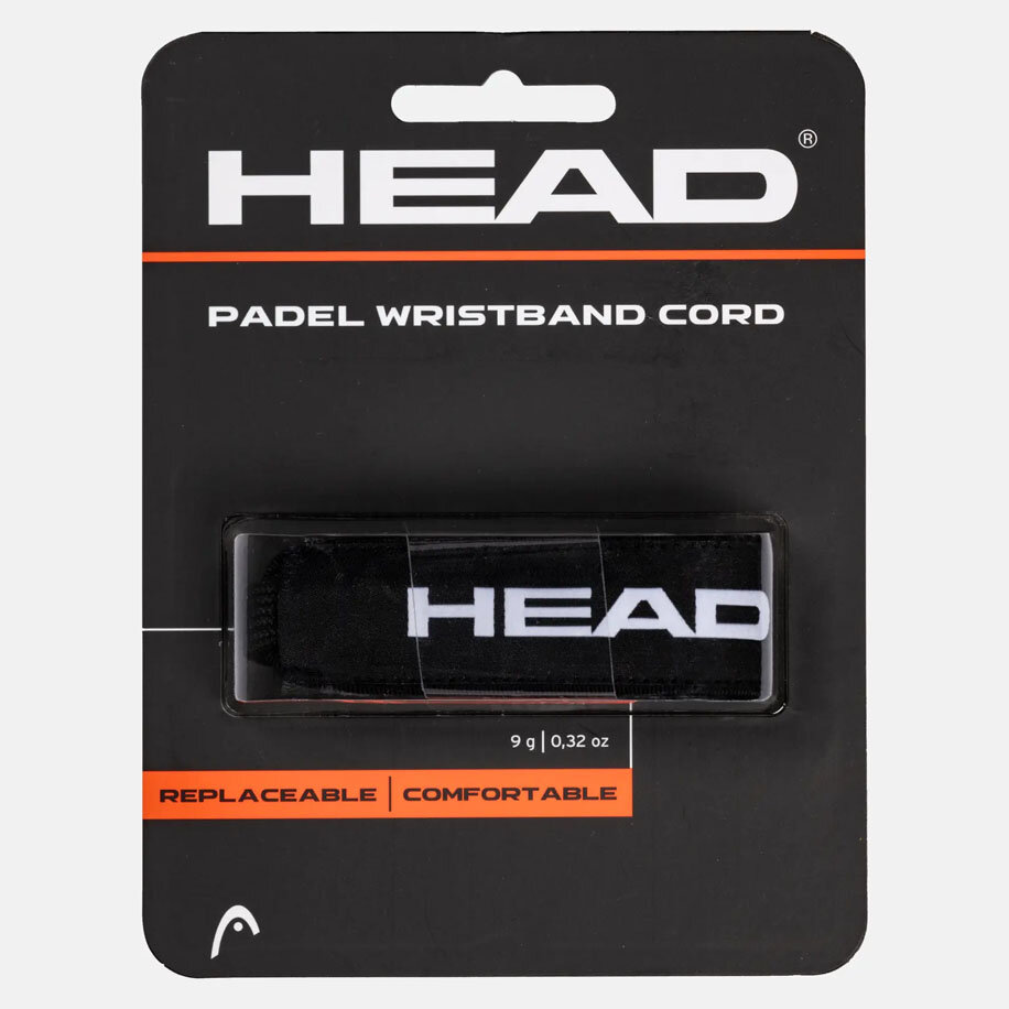 Шнурок для падел-ракетки Head Wrist Padel Cord, 1 шт в упаковке, полиэстер, черный