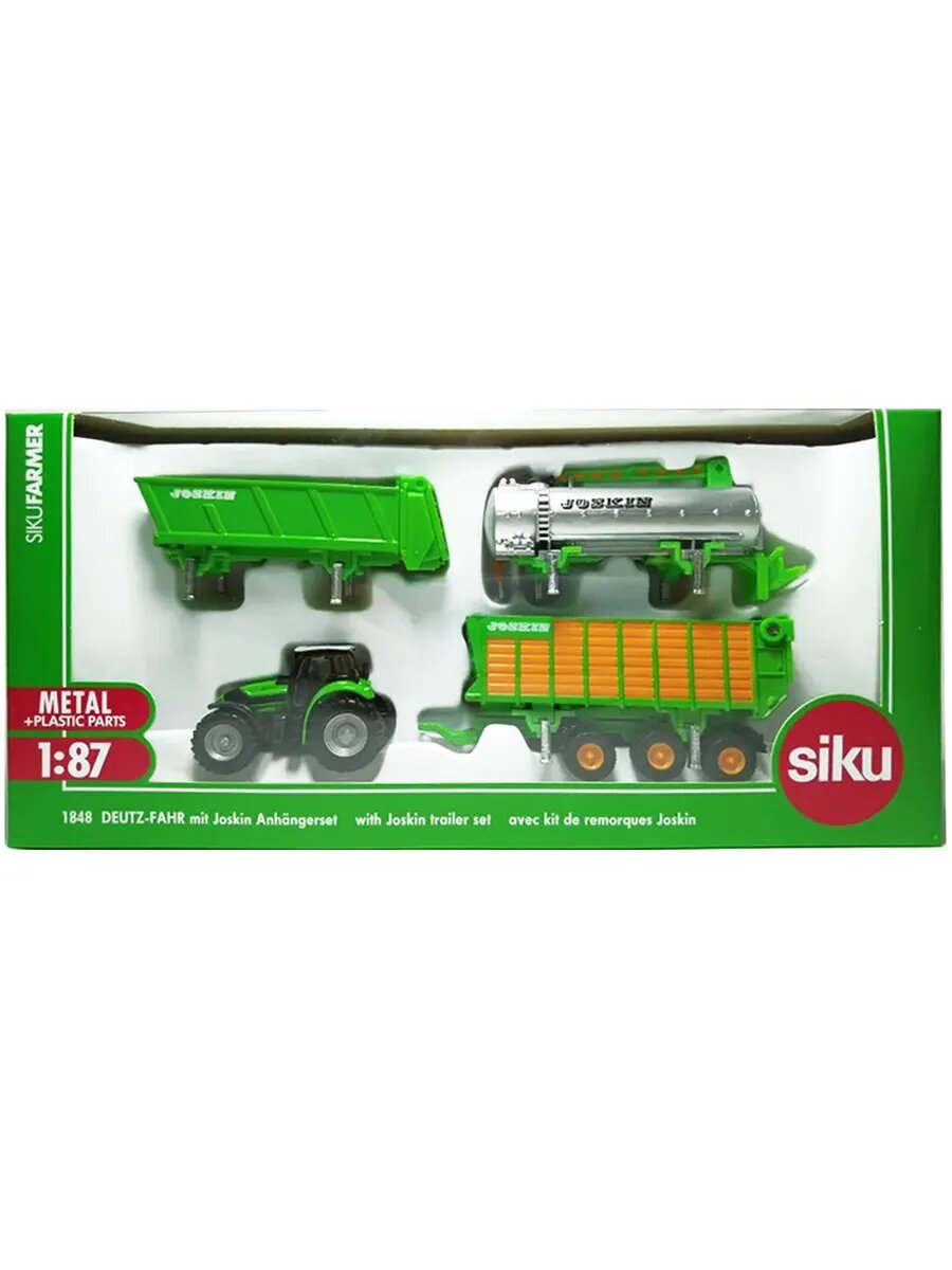 Трактор Deutz-Fahr и 3 прицепа Joskin (1:87) 1848