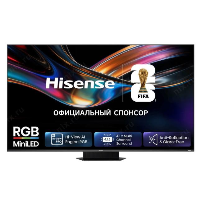 Телевизор QLED Hisense 85" 85UR9S угольно-серый 4K Ultra HD 165Hz DVB-T DVB-T2 DVB-C DVB-S DVB-S2 USB WiFi Smart TV