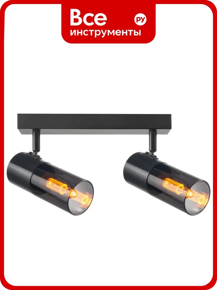 Спот на основании General Lighting Systems под 2 лампы E14, серия Эйлайт, GWL-2E14-M-IP20, цвет черный 662813