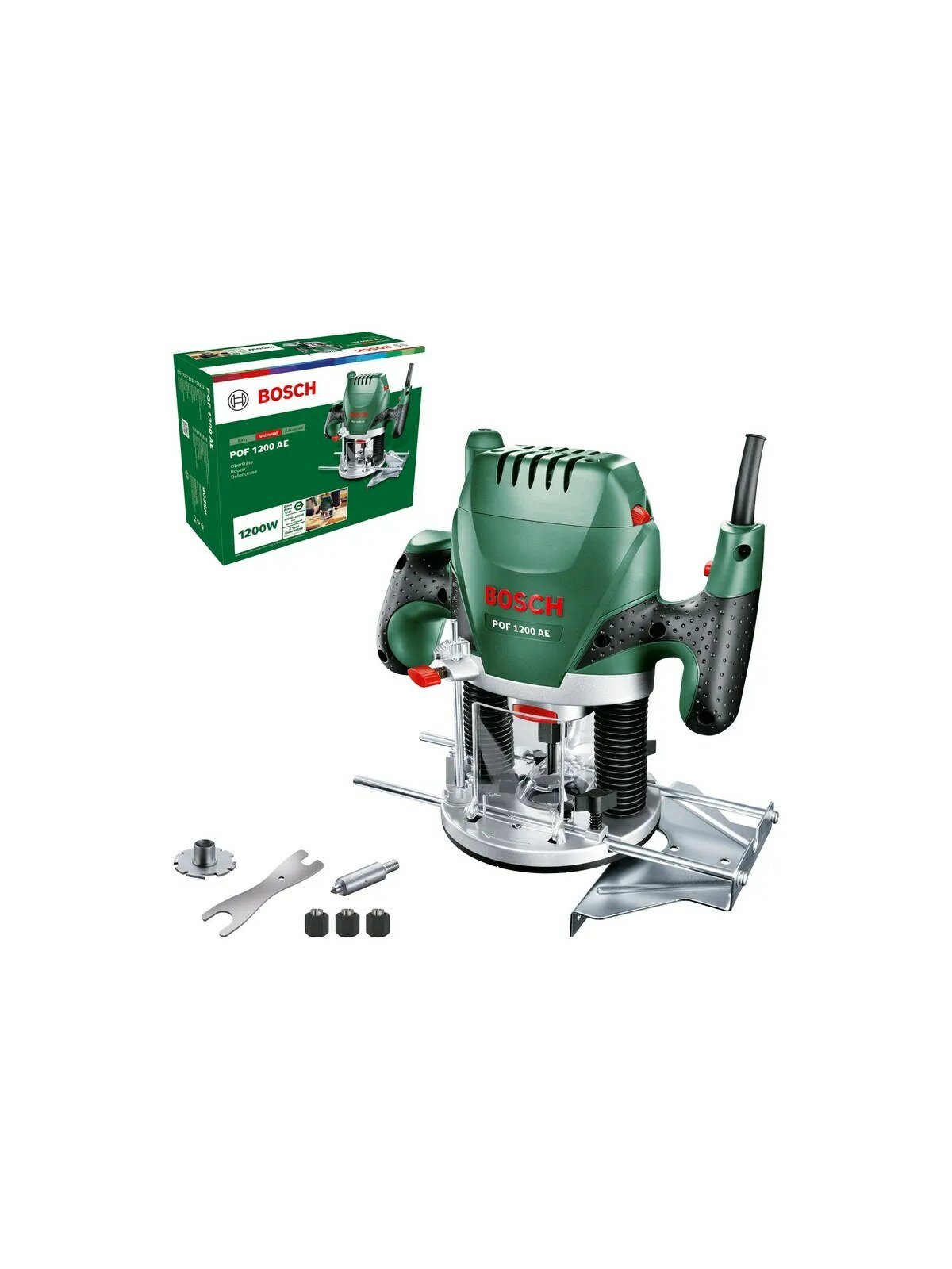 Фрезерная машина вертикальная сетевая Bosch POF 1200 AE, 28000 об/мин, 1200 Вт, 10 мм, 060326A100