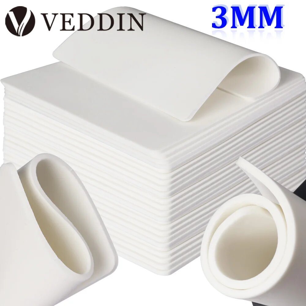 VEDDIN Силиконовая кожа для практики татуировки 3 мм белая 3 PCS