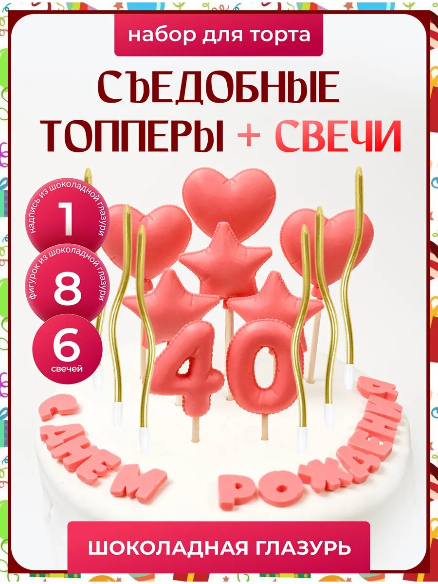 Топпер на торт 40 лет