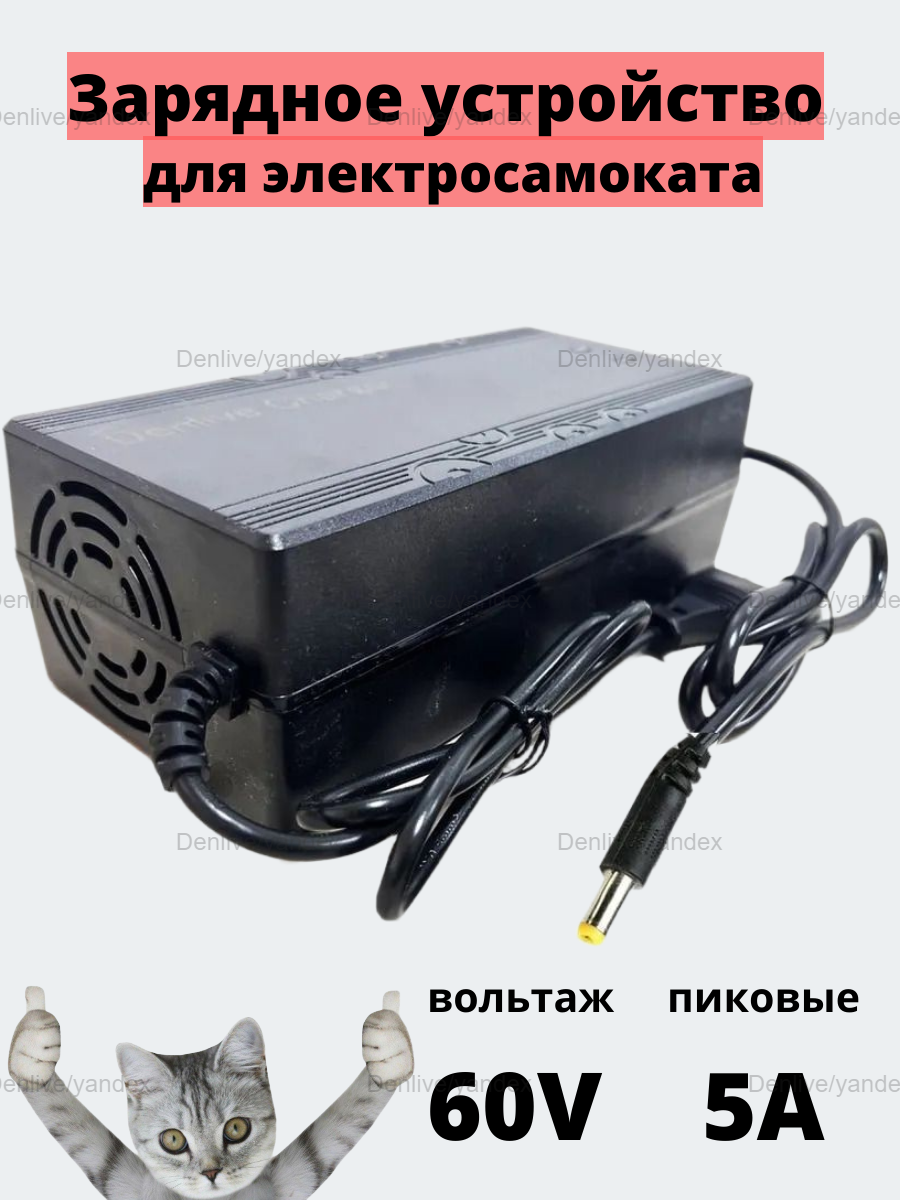 Зарядное устройство 60V(67.2V)- 5A для электровелосипеда KugooKirin V3 PRO, штекер DC5.5