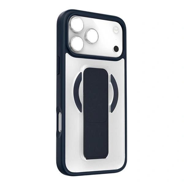 Чехол на iPhone 17 Pro Max Keephone Stanta MagSafe Кожаный ремешок Черный