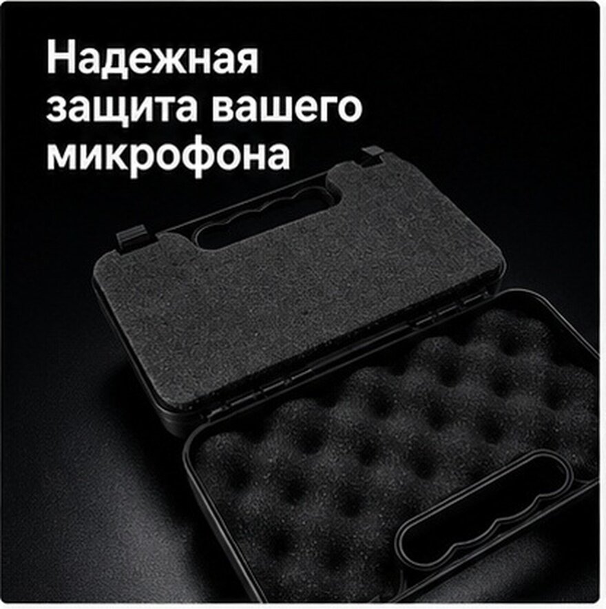 Пластиковое хранилище микрофона с мягким внутренним слоем, компактные размеры 24.30X13.50X6.00CM для путешествий