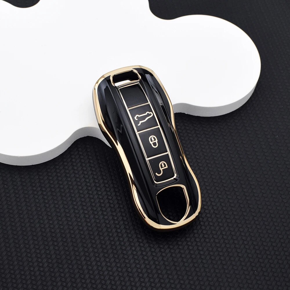 Мягкий чехол-брелок из ТПУ для Porsche Cayenne Macan Panamera 971 — подходит для 4 GTS black, Черный