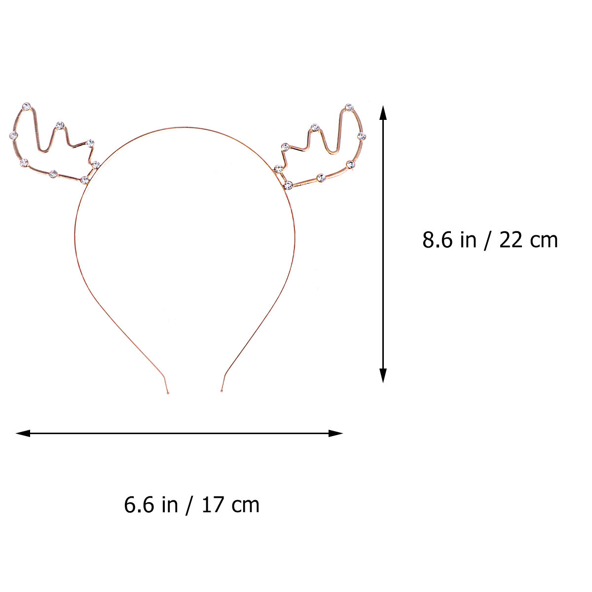 Antler Hair Hoops With Rhinestones For Kids Girls Christmas Parties Gifts Golden Size 1