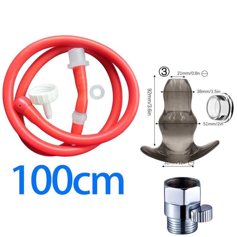 WETIPS силиконовый анальный шланг 5 отверстий красный 50см-100см 100cm-P3-2