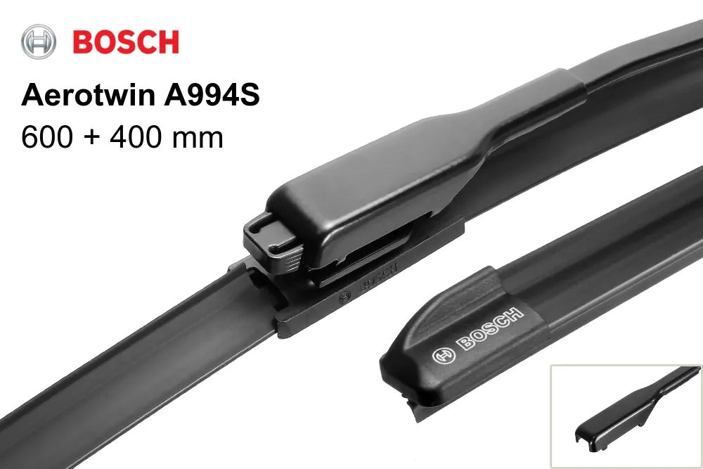 Щетки стеклоочистителя Bosch Aerotwin A994S (3397014877), бескаркасные, 600мм + 400мм, 2 шт, VATL5.1, для Dacia Logan/Sandero/Jogger, Renault Logan, LADA Iskra