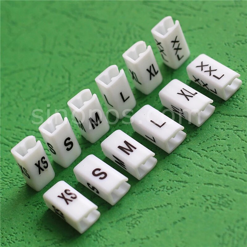 Пластиковые ярлыки для одежды 120 шт, 6 размеров white