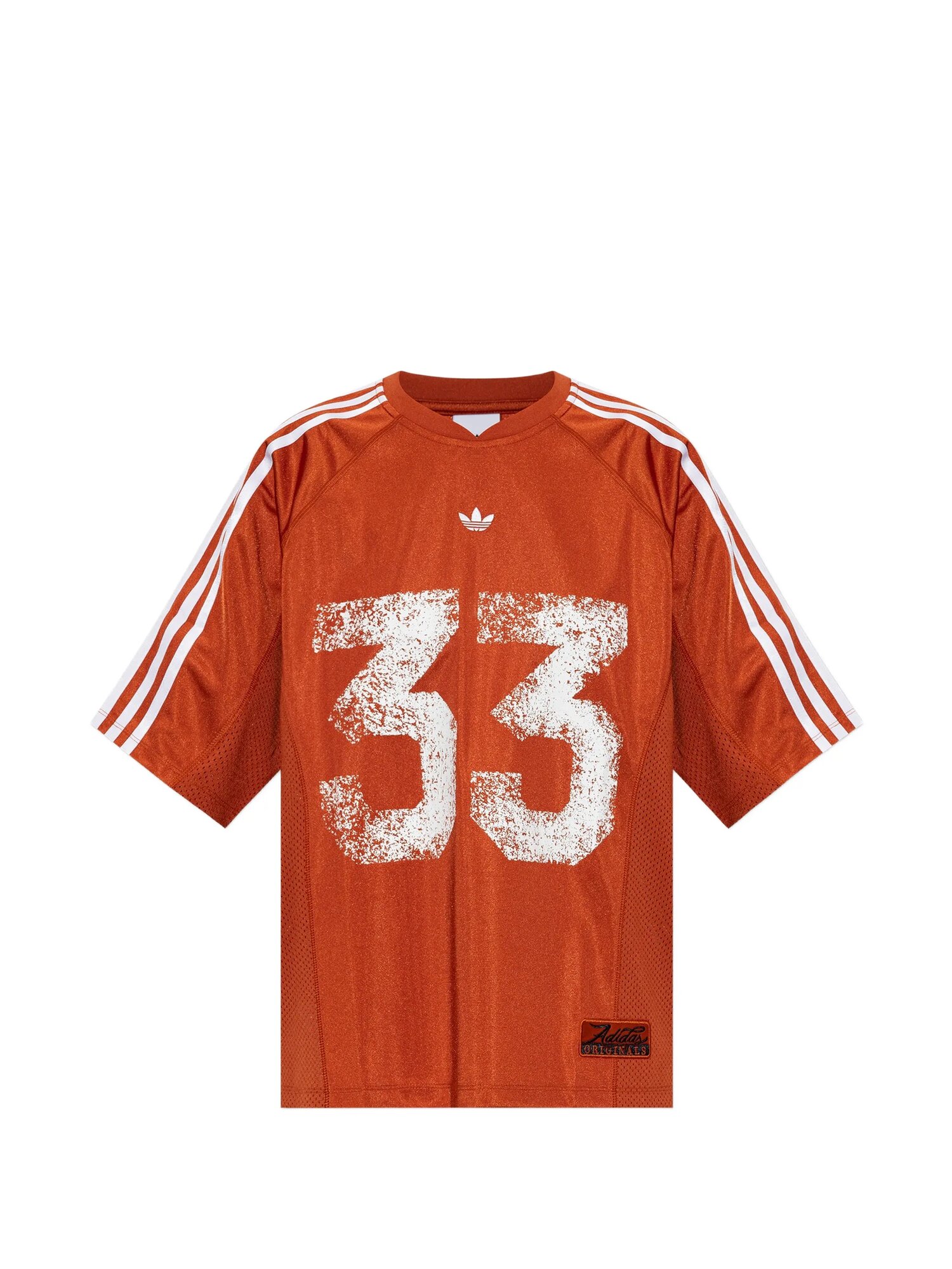 Футболка adidas Logo-print mesh-panel T-shirt, размер XL, orange