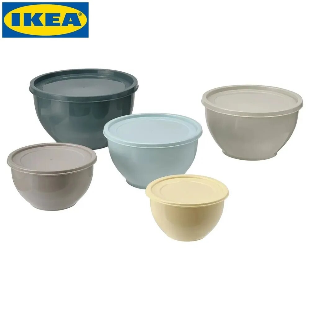 IKEA Салатник 26 см 7600 мл 5 шт белый