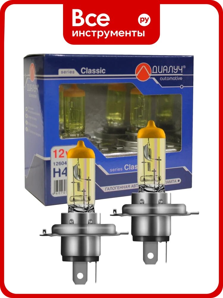 Лампы Диалуч h4 12v 60/55w p43t к-т gold лч139 12604-G-DUO