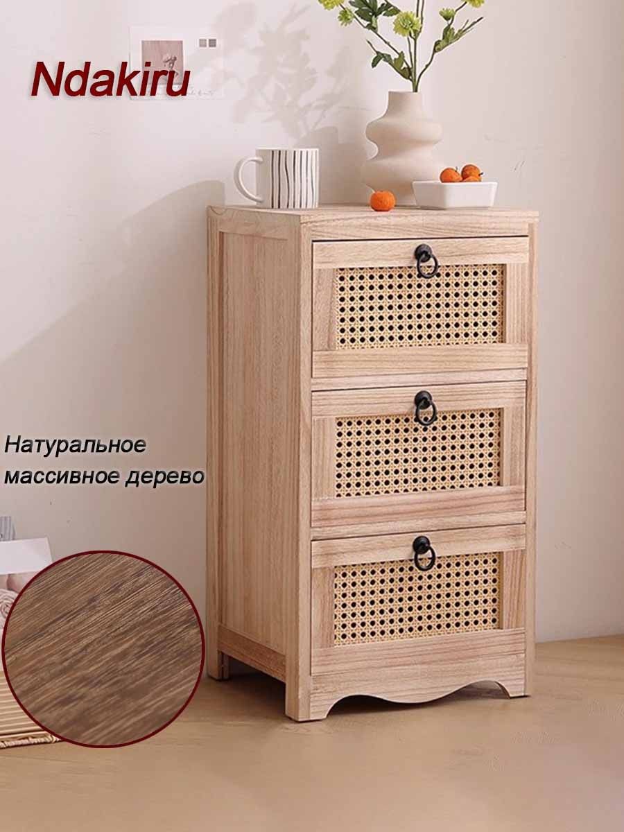 Пятисекционный комод из цельного дерева, прикроватная тумбочка, 3 ящ, 35х30x65 см
