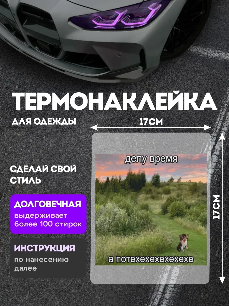 Термонаклейка на одежду котята мем