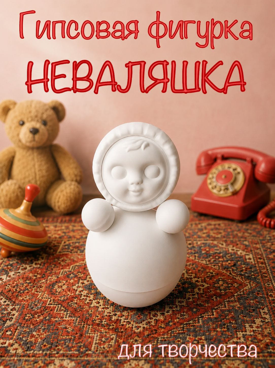 Фигурка из гипса для раскрашивания "Неваляшка", высота 11 см, 1 шт