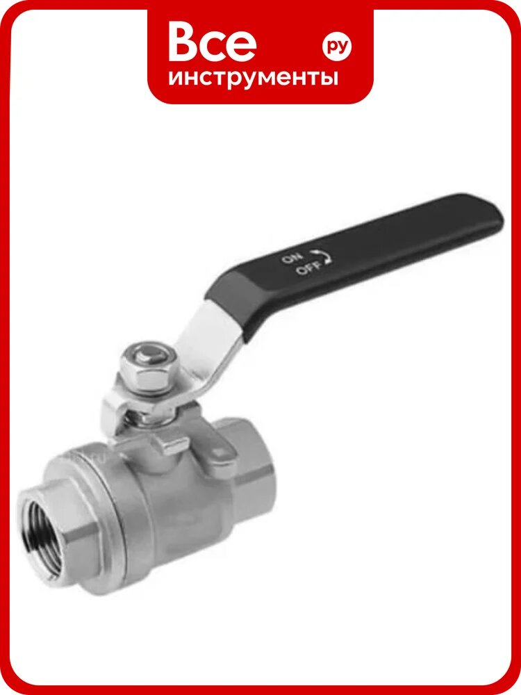 Кран шаровой DN-ru 316-316-PTFE-FP-T-H Ду80 Ру40 ZGY двухходовой, ВР ручка-рычаг D160-80236