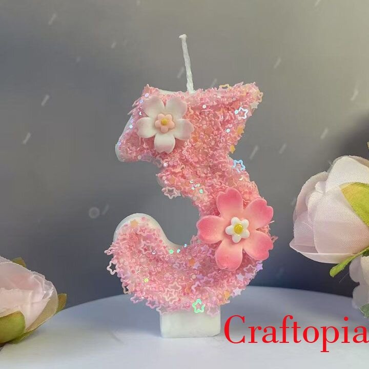 Топпер для торта цифра 3, 1 шт, 1 уп.