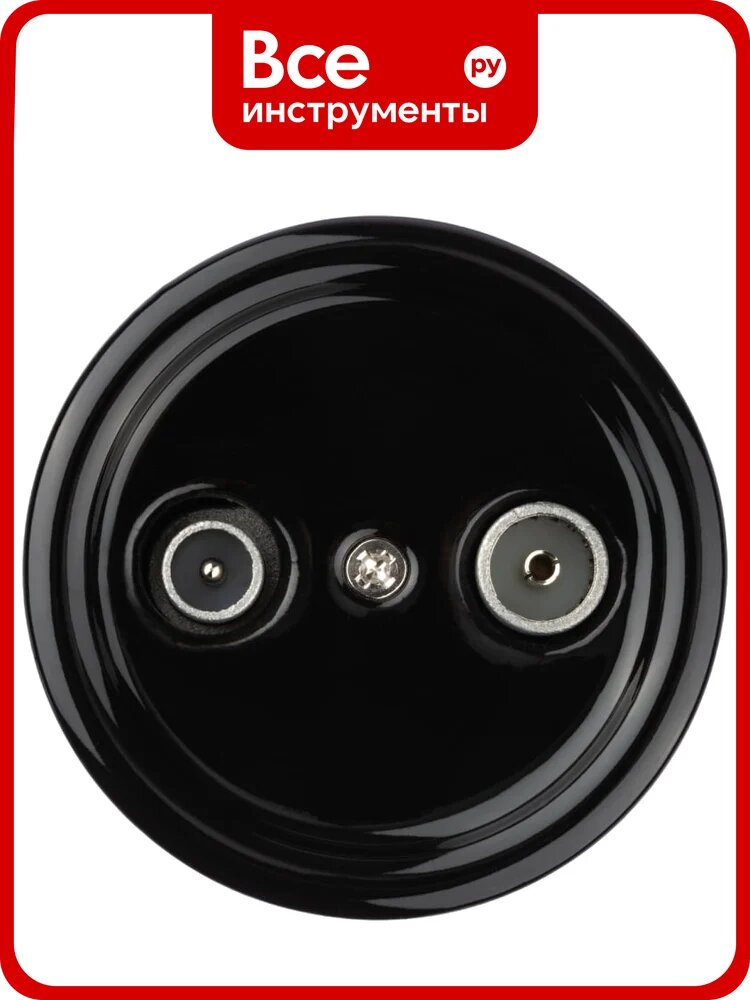Проходная розетка TV+R TDM ELECTRIC черная «Болонь» SQ1820-0256