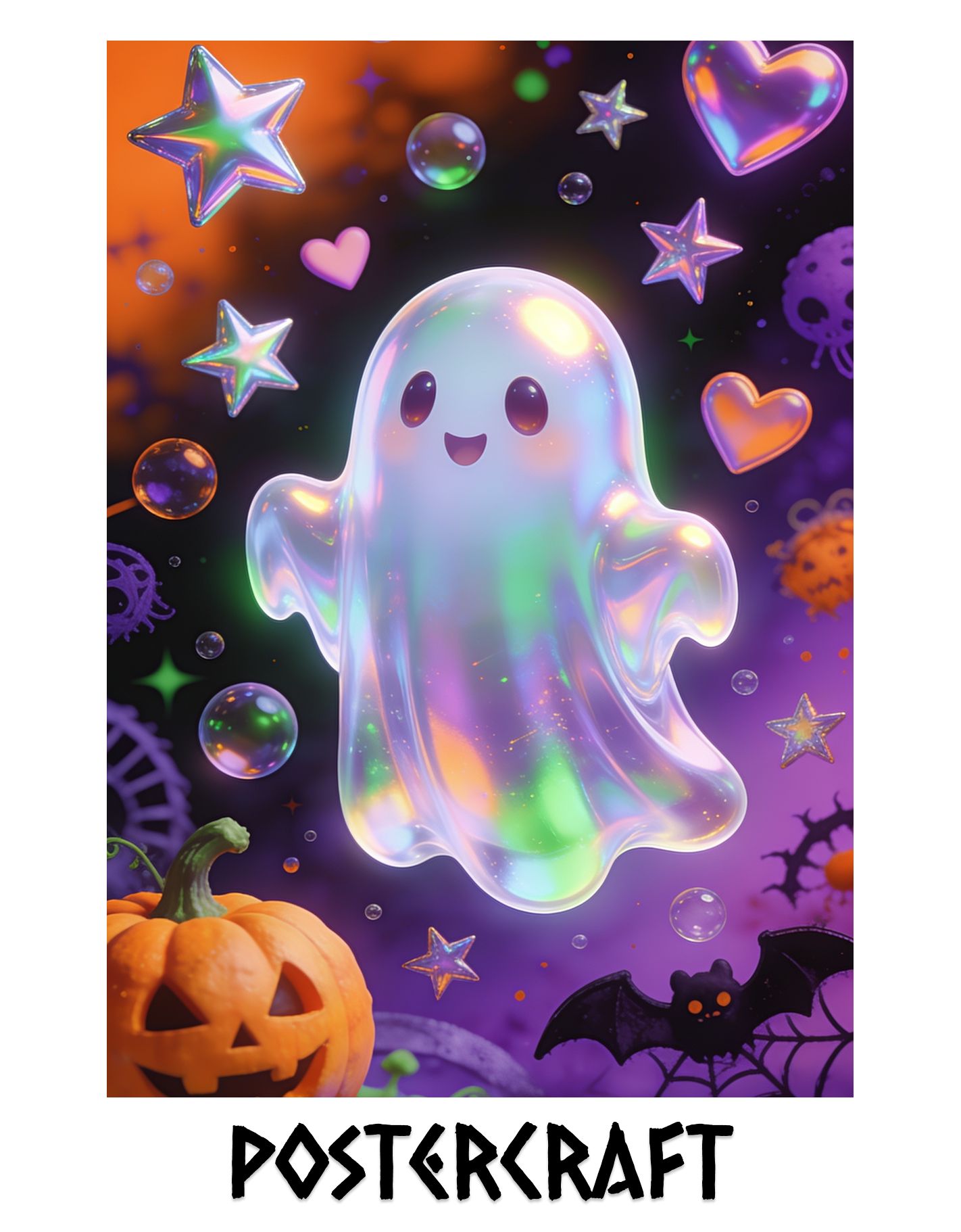 Постер "Хэллоуин" (Halloween, Привидения, Сладости, Тыквы), А3, глянцевый, 42х29.7см
