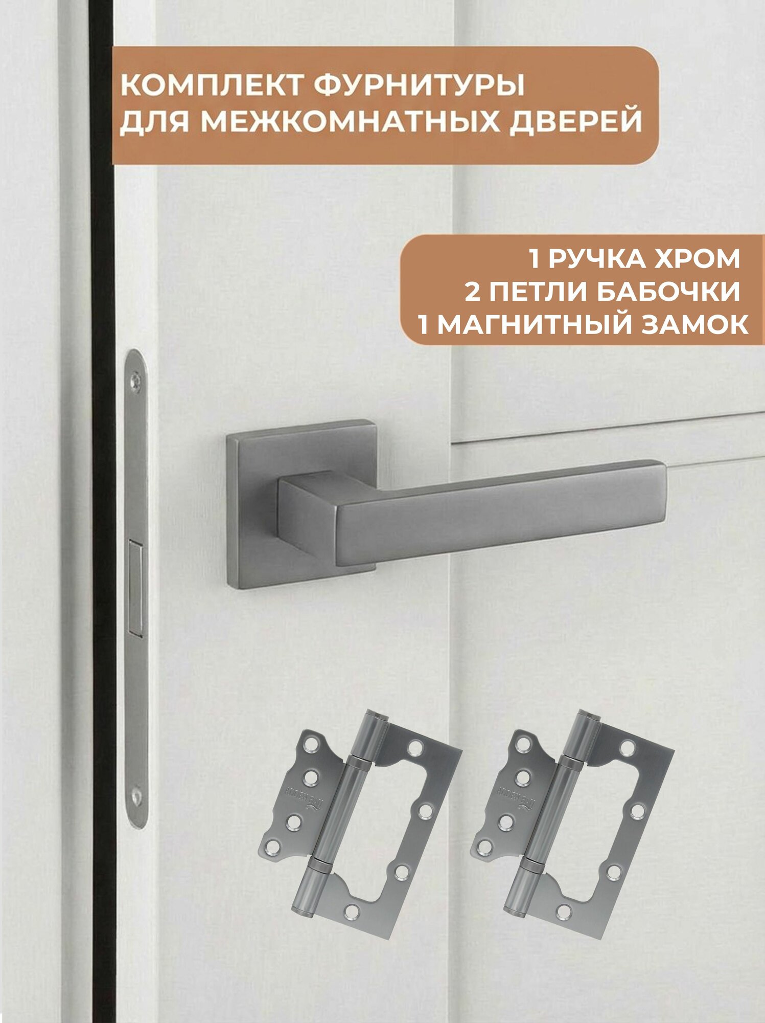 Комплект фурнитуры для межкомнатной двери (4шт)