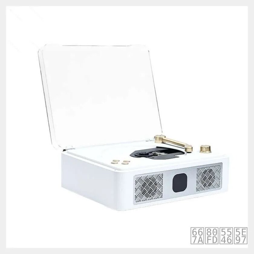 Ретро CD-плеер с Bluetooth-колонкой, белый, воспроизведение CD/DVD и USB