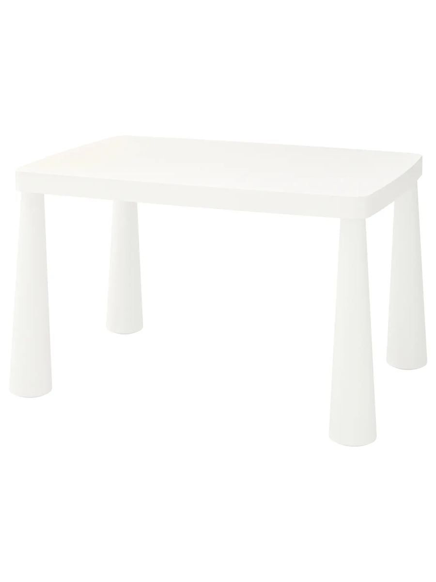 Детский стол IKEA MAMMUT полипропилен, белый, 77x55 см