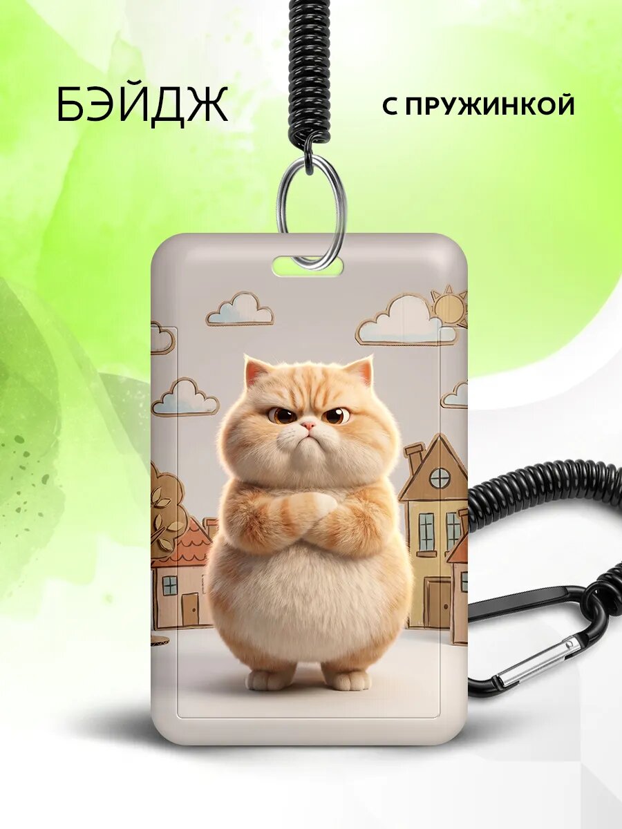 Бейдж на пропуск с пружинкой и с картинкой