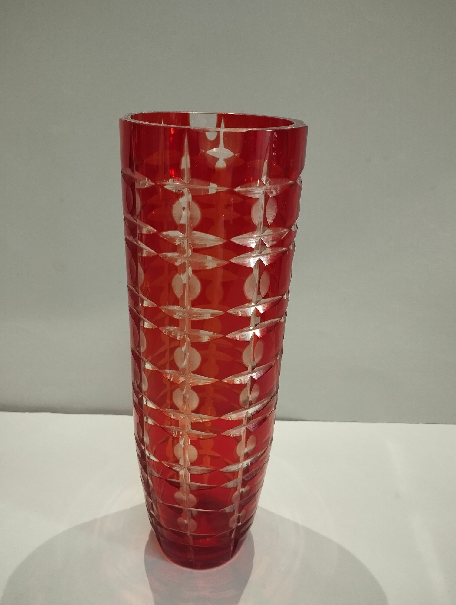 Ваза рубиновое стекло СССР, завод , Красный май, 1970 год