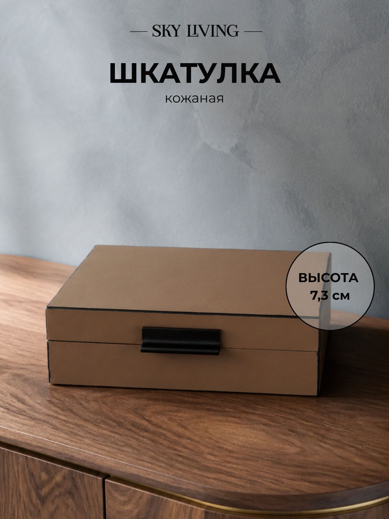 Шкатулка для украшений интерьерная кожаная Sky Living FA064