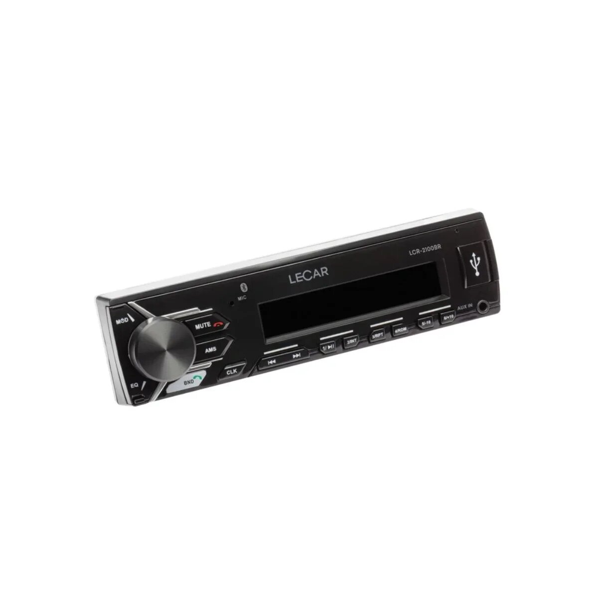 Автомобильная магнитола LCR-2100BR 1DIN с Bluetooth, съемная панель, подсветка клавиш RED LECAR