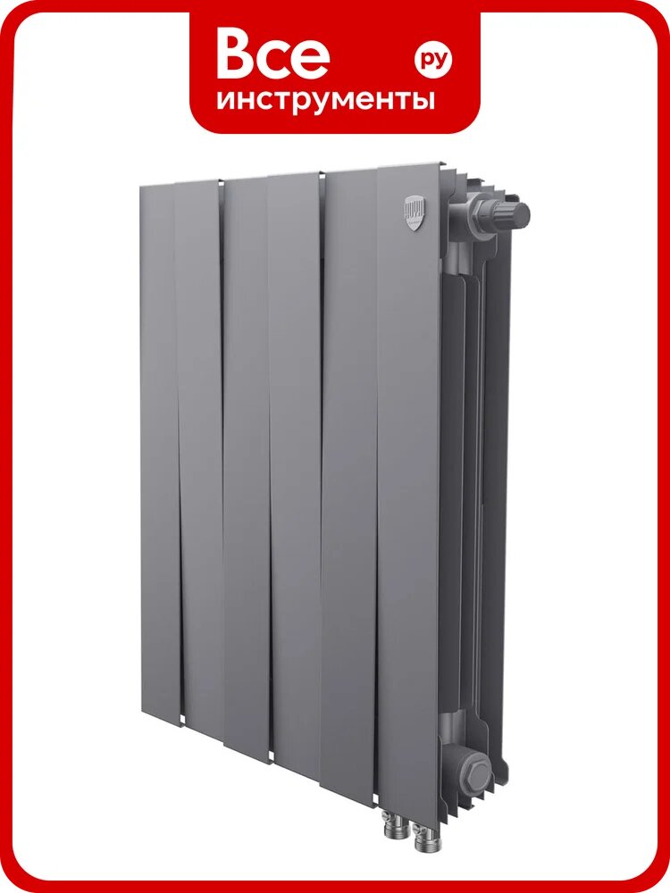 Радиатор биметаллический ROYAL THERMO PianoForte 500 Серебристый VR80 - 6 секц. НС-1682381