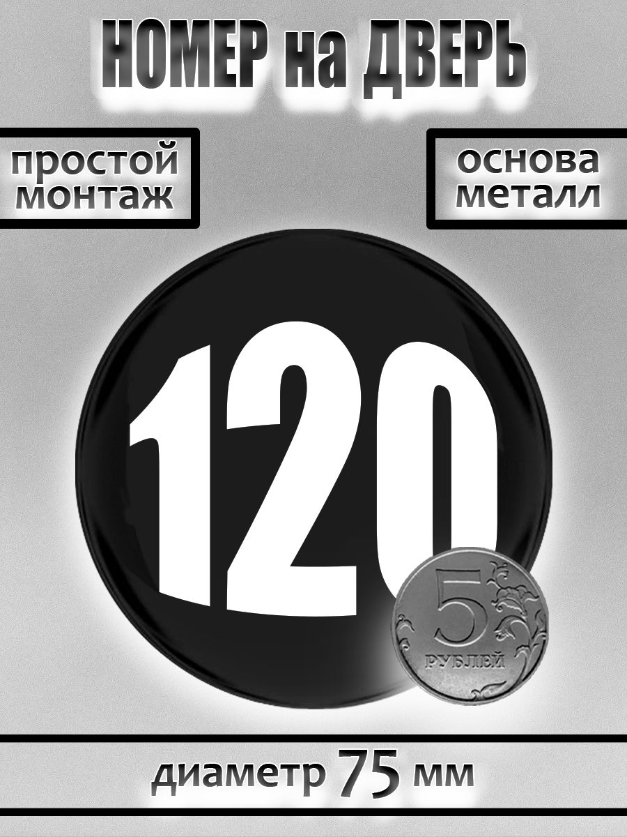 Номер на дверь квартиры/ Цифра на дверь. Номер 120