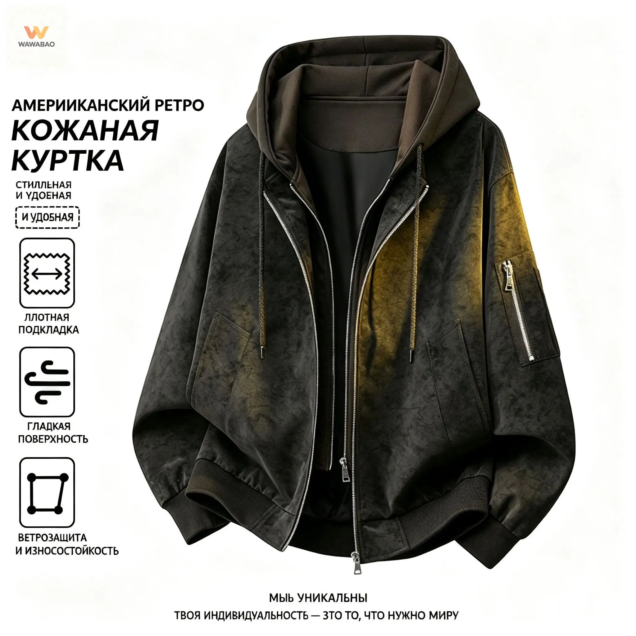 Куртка  Осень-зима 2026, размер XL(Bec:75-85kr), black