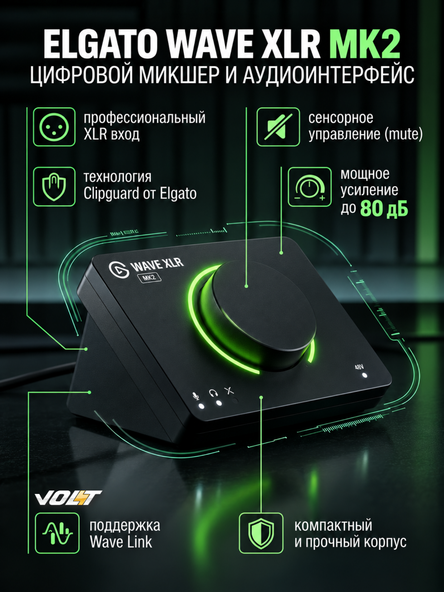 Цифровой микшер и аудиоинтерфейс Elgato Wave XLR MK2