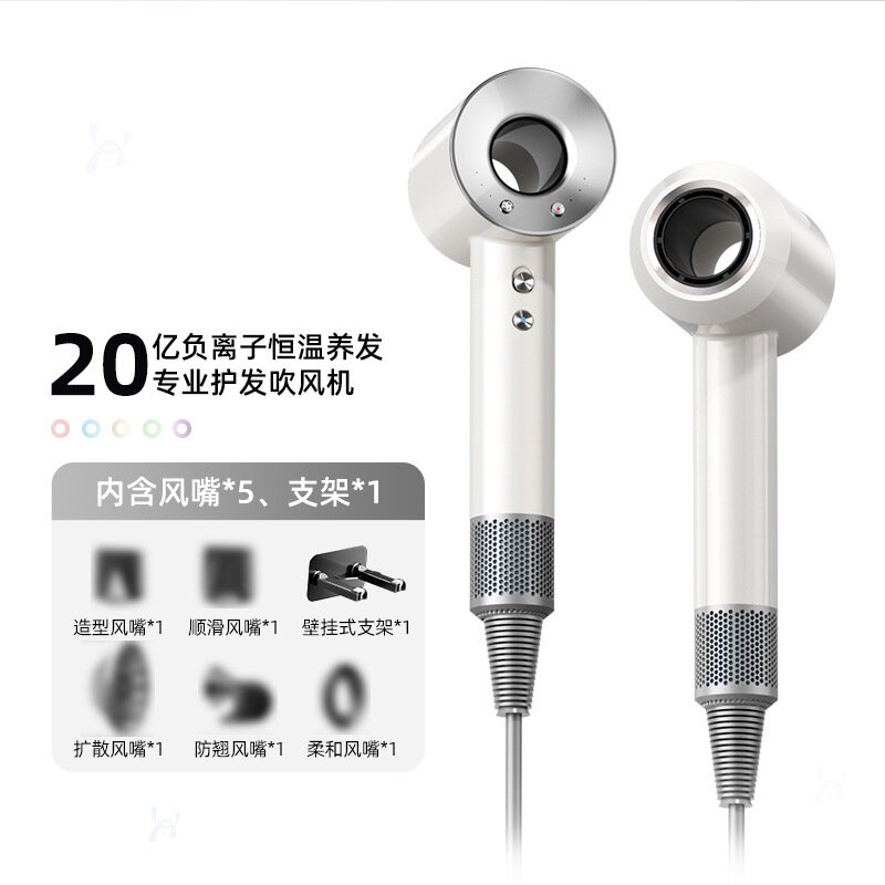 Фен для волос Ceramic Silver, сертификация 3C, быстрая сушка, тихий, шнур 1.8 м, без насадок, домашний фен